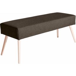 Sitzbank Max Winzer "Sit" Sitzbänke Gr. B/H/T: 114 cm x 48 cm x 40 cm, Strukturgewebe 16523, braun mit hohen konischen Füßen