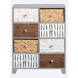 Kommode HEINE HOME Sideboards Gr. B/H/T: 58,5 cm x 73,5 cm x 30 cm, grau (grau, braun)