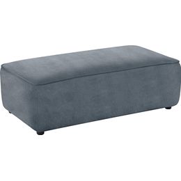 Hocker W.Schillig "around-the-block" Gr. B/H/T: 120 cm x 39 cm x 60 cm, Longlife Xtra-Leder Z69, blau (blue z69) mit eleganter Biese