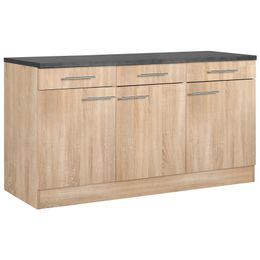Unterschrank Optifit "Mini", grau (eichefarben, anthrazit), B:150cm H:84,8cm T:60cm, Schränke, 150 cm Breite