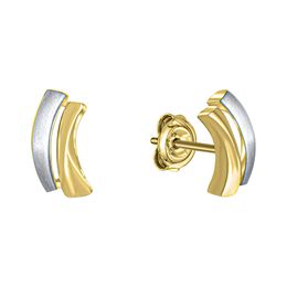 Paar Ohrstecker Vivance "585/- Gelbgold bicolor glanz/matt" Ohrringe Gr. ONE-SIZE, Gold, bunt (mehrfarbig) Damen