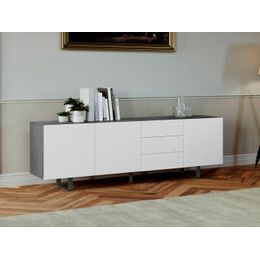 Sideboard DIVENTA Sideboards Gr. B/H/T: 220 cm x 67 cm x 45 cm, weiß (beton weiß) Breite 220 cm