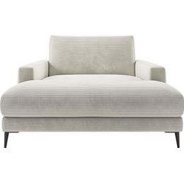 Chaiselongue Inosign "Downtown Loungemöbel zum Relaxen, B/T/H: 132/170/84 cm", grau (hellgrau), B:132cm H:84cm T:170cm, 88% Polyester, 12% Polyacryl, Sofas, auch in Bouclé, Cord und Easy care - leicht mir Wasser zu reinigen