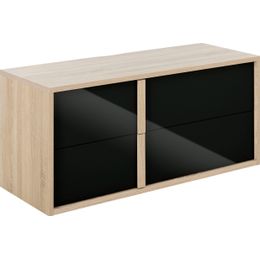 Kombikommode GAMI "Curtys" Sideboards Gr. B/H/T: 119 cm x 53 cm x 45 cm, 2 St., schwarz (eiche sonoma, schwarz)