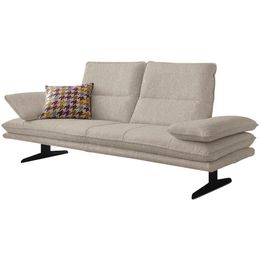 2-Sitzer W.Schillig "broadway", braun (sesame s22), B:216cm H:94cm T:96cm, Flachgewebe S22 (100% Polyester), Sofas, Sitztiefenverstellung, Kopfteil- & Seitenteilverstellung, Breite 216cm
