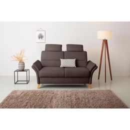 2-Sitzer Home Affaire "Westerland", braun (dunkelbraun), B:166cm H:90cm T:89cm, 100% Polyester, Sofas, Federkern-Polsterung. wahlweise mit Armlehnfunktion