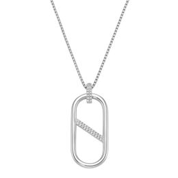 Kette mit Anhänger Giorgio Martello MILANO "Anhänger Zirkonia, Silber 925" Halsketten Gr. 45 cm, Silber 925 (Sterlingsilber), silberfarben (silber) Damen