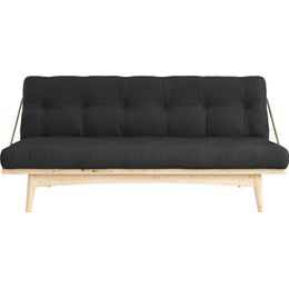 Schlafsofa Karup Design "Folk", grau (dunkelgrau), B:190cm H:90cm T:130cm, 80% Baumwolle + 20% polyester, Sofas, Schlafsofa, aus massiven Kiefernholz, inkl. Futonmatratze