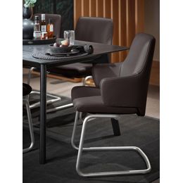 Polsterstuhl stressless "Laurel", braun (chocolate paloma, chrom glänzend), B:58cm H:92cm T:60cm, Leder PALOMA: PALOMA ist ein durchgefärbtes Semianilin-Möbelleder mit natürlicher Narbung., Stühle, Low Back mit Armlehne, Größe L, mit Beinen aus Stahl in Chrom glänzend