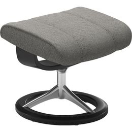 Fußhocker stressless "Consul" Hocker Gr. B/H/T: 54 cm x 41 cm x 39 cm, ROHLEDER Stoff Q2 FARON, Signature Base Schwarz, grau (grey q2 faron) mit Signature Base, Gestell Schwarz