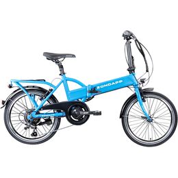 Zündapp E-Bike ZÜNDAPP "Z101" E-Bikes Gr. 37 cm, 20 Zoll (50,80 cm), blau Pedelec, Elektrofahrrad für Damen u. Herren, Faltrad