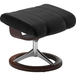 Fußhocker stressless "Consul" Hocker Gr. B/H/T: 54 cm x 41 cm x 39 cm, Leder BATICK, Signature Base Braun, schwarz (black batick) mit Signature Base, Gestell Braun