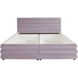 Polsterbett "Maylis", rosa (rosé), B:212cm L:211cm, 100% Polyester, LeGer Home by Lena Gercke, Betten, Polsterbett ohne Bettkasten Polsterbett, wahlweise mit und ohne Matratze und Lattenrost, auch in 200cm Breite