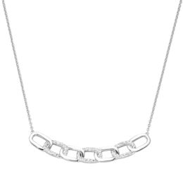 Collier Giorgio Martello MILANO "Mittelteil mit Zirkonia, Silber 925" Halsketten Gr. 45cm, Silber 925 (Sterlingsilber), silberfarben (silber) Damen