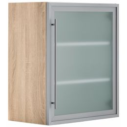 Glashängeschrank Optifit Schränke Gr. B/H/T: 60 cm x 70,4 cm x 35,2 cm, 1 St., silberfarben (alu, eichefarben) Breite 60 cm