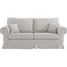 3-Sitzer Home Affaire "Shadmoor", grau (hell grau), B:210cm H:102cm T:92cm, 100% Polyester, Sofas, Hussenoptik, in uni oder mit Blumendruck