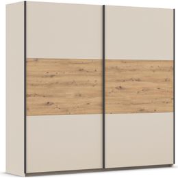 Schwebetürenschrank Rauch "Neo" Schränke Gr. B/H/T: 218 cm x 210 cm x 59 cm, 2 St., beige (champagner, eiche artisan) mit großzügigem Stauraum und vielfältigen Farbkombinationen