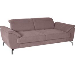 Sit & More 2,5-Sitzer SIT & MORE "Percy", lila (flieder), B:207cm H:80cm T:112cm, Sofas, 15 cm Fu&szlig;h&ouml;he, Sitztiefenverstellung, wahlweise Kopfteilverstellung
