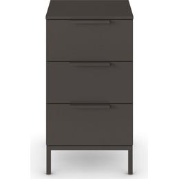 Nachtkommode Rauch "Flipp" Sideboards Gr. B/H/T: 40 cm x 72 cm x 42 cm, 3, grau (graphit) mit 3 Schubladen und Soft-Close-Funktion