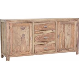 Sideboard GUTMANN FACTORY "Inka" Sideboards Gr. B/H/T: 175 cm x 80 cm x 40 cm, 3, beige (natur) aus massivem Sheesham Holz, Breite 175 cm