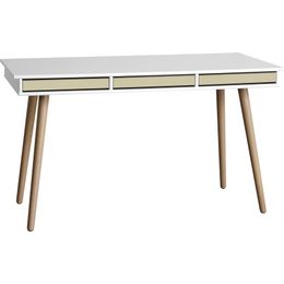 Schreibtisch HAMMEL FURNITURE "Mistral Bürotisch, Arbeitstisch, Tisch, Computertisch" Tische Gr. B/H/T: 137,4 cm x 75 cm x 60 cm, beige Holzbeinen, B: 137,4 cm, Designmöbel