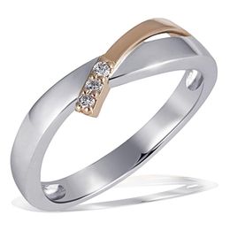 Diamantring Goldmaid Fingerringe Gr. 52, Weißgold 585, bunt (bicolor) Damen