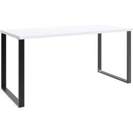 Schreibtisch wimex "Home Desk" Tische Gr. B/H/T: 159cm x 75cm x 70cm, schwarz (schwarz/weiß + weiß) Mit Metallkufen, in 3 Breiten