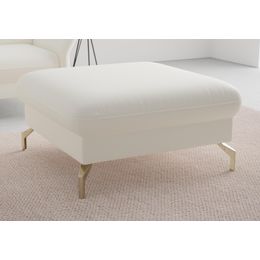 Sit & More Hocker SIT&MORE "Fashion" Gr. B/H/T: 89 cm x 45 cm x 89 cm, Soft clean, mit Federkern, beige (creme) Sitzhocker inklusive Federkern, mit satinierten Nickelfüßen