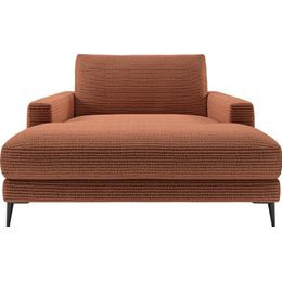 Chaiselongue Inosign "Downtown Loungemöbel zum Relaxen, B/T/H: 132/170/84 cm", braun (rost), B:132cm H:84cm T:170cm, 100% Polyester, Sofas, auch in Bouclé, Cord und Easy care - leicht mir Wasser zu reinigen
