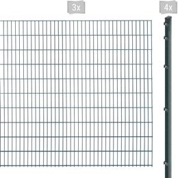 Arvotec Doppelstabmattenzaun "EXCLUSIVE 203 zum Einbetonieren" Zaunelemente Zaunhöhe 203 cm, Zaunlänge 2 - 60 m Gr. H/L: 203cm x 6 m, Pfosten: 4 St., grau (anthrazit)