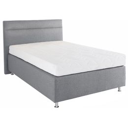 Boxspringbett, grau (strukturstoff grau), ohne LED-Beleuchtung, Liegefl&auml;che B/L: 120cm x 200cm, H3, Bonnell-Federkernmatratze, Bezug Unterbox und Kopfteil: Strukturstoff (77% Polyester und 23% Viskose);Bezug Obermatratze 100% Polyester, waschbar bis 60C, Westfalia Schlafkomfort, Komplettbetten, Boxspringbett, wahlweise mit LED-Beleuchtung