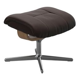 Fußhocker stressless "Mayfair" Hocker Gr. B/H/T: 55 cm x 41 cm x 39 cm, Leder PALOMA, Cross Base Eiche, braun (chocolate paloma) mit Cross Base, Größe S, M & L, Holzakzent Eiche