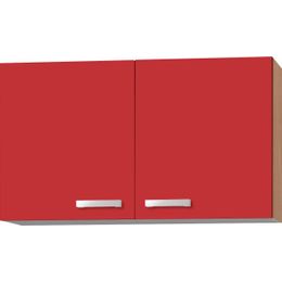 Hängeschrank Optifit "Odense" Schränke Gr. B/H/T: 100 cm x 57,6 cm x 34,6 cm, 2 St., rot (rot, buche) 100 cm breit, 57,6 hoch, mit 2 Türen