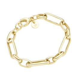 Armband Giorgio Martello MILANO "Gliederkette, Silber 925" Armbänder Gr. 19 cm, Silber 925 (Sterlingsilber), goldfarben (gold) Damen Gliederarmband