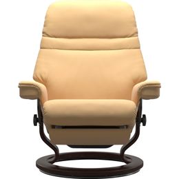 Relaxsessel stressless, B:88cm H:103cm T:78cmgelb batick, Leder BATICK: BATICK ist ein leicht korrigiertes, durchgefärbtes und genarbtes Möbelleder,
