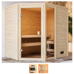 Welltime Sauna "Josie" Saunen ohne Ofen Gr. ohne Ofen, beige (naturbelassen)