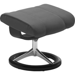 Fußhocker stressless "Consul" Hocker Gr. B/H/T: 54 cm x 41 cm x 39 cm, Leder BATICK, Signature Base Schwarz, grau (grey batick) mit Signature Base, Gestell Schwarz