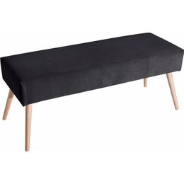 Sitzbank Max Winzer "Sit" Sitzbänke Gr. B/H/T: 114 cm x 48 cm x 40 cm, Samtvelours 20442, grau (anthrazit) mit hohen konischen Füßen