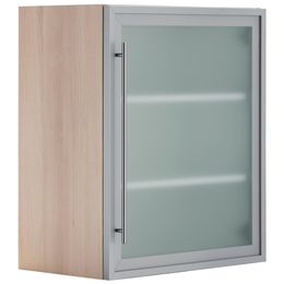 Glashängeschrank Optifit Schränke Gr. B/H/T: 60 cm x 70,4 cm x 35,2 cm, 1 St., grau (alu, akaziefarben) Breite 60 cm