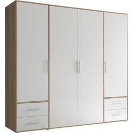 Kleiderschrank Schlafkontor "Valencia" Schränke Gr. B/H/T: 206 cm x 195 cm x 60 cm, 4 St., weiß (sonoma eiche, weiß)