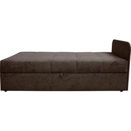 Schlafsofa Alina "Marla", braun (dunkelbraun xbo 4), B:205cm H:73cm T:91cm, Struktur fein XBO (100% Polyester), Sofas, Schlafsofa, inkl. Stauraum, Armlehne wahlweise links ode rechts