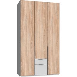 Kleiderschrank wimex "New York" Schränke Gr. B/H/T: 135 cm x 208 cm x 58 cm, 3 St., weiß (weiß, front struktureichefarben hell) wahlweise 208 oder 236cm hoch