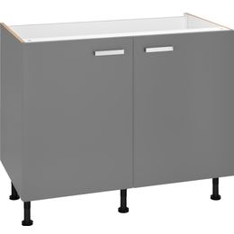 Spülenschrank Optifit "Parma" Schränke Gr. B/H/T: 100 cm x 87 cm x 58,4 cm, 2 St., Komplettausführung, grau (basaltgrau) Breite 100 cm