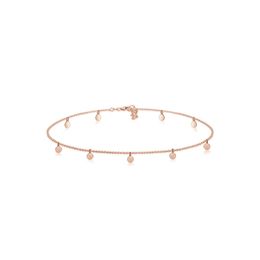 Collier Elli "Choker Plättchen Coins Matt 925 Silber" Halsketten Gr. 36, Silber 925 (Sterlingsilber), Länge: 36 cm, rosegold Damen