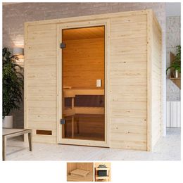 Welltime Sauna "Sunie" Saunen ohne Ofen Gr. ohne Ofen, beige (naturbelassen)