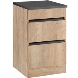 Unterschrank Optifit "Roth" Schränke Gr. B/H/T: 50 cm x 88 cm x 60 cm, Komplettausführung, braun (wildeichefarben, wildeichefarben) Breite 50 cm