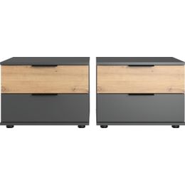 Nachtkonsole wimex "Gibraltar" Sideboards Gr. B/H/T: 52 cm x 40 cm x 38 cm, 2 Nachtkonsolen, 2, grau (artisan, eiche, nachbildung, graphit) in 2 Höhen, wahlweise im 2er Set