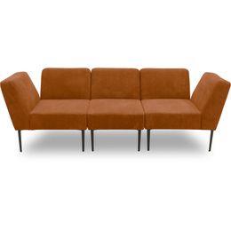 Sofa-Eckelement DOMO collection "700010 Lieferzeit nur 2 Wochen, auch einzeln stellbar", orange (terrakotta), B:83cm H:78cm T:83cm, 100% Polyester, Polsterelemente, Modul - als Ecke oder Abschluss einsetzbar, Cord-Bezug