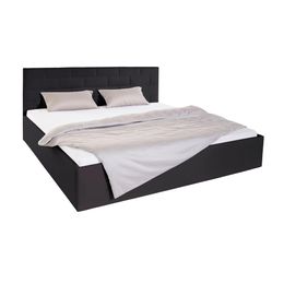 Polsterbett, schwarz, B:210cm H:98cm L:210cm, Bezug Bett: 100% Polyester;Bonnell-Federkernmatratze: 51% Polypropylen, 39% Polyester, 10% Baumwolle;Kaltschaummatratze: 100% Polyester, Bezug abnehm- und waschbar bis 60C, Westfalia Schlafkomfort, Betten, inkl. Bettkasten bei Ausführung mit Matratze