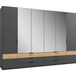 Drehtürenschrank wimex "Gibraltar" Schränke Gr. B/H/T: 270 cm x 210 cm x 58 cm, 6 St., grau (artisan, eiche, nachbildung, graphit)